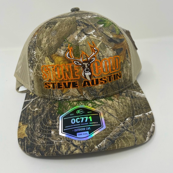 Accessories | Stone Cold Steve Austin Camo Hat Cap Trucker Tan | Poshmark